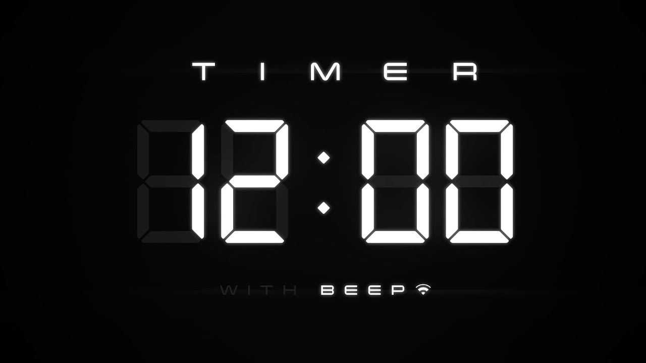 12 Min Digital Countdown Timer with Simple Beeps ⚪️ - YouTube