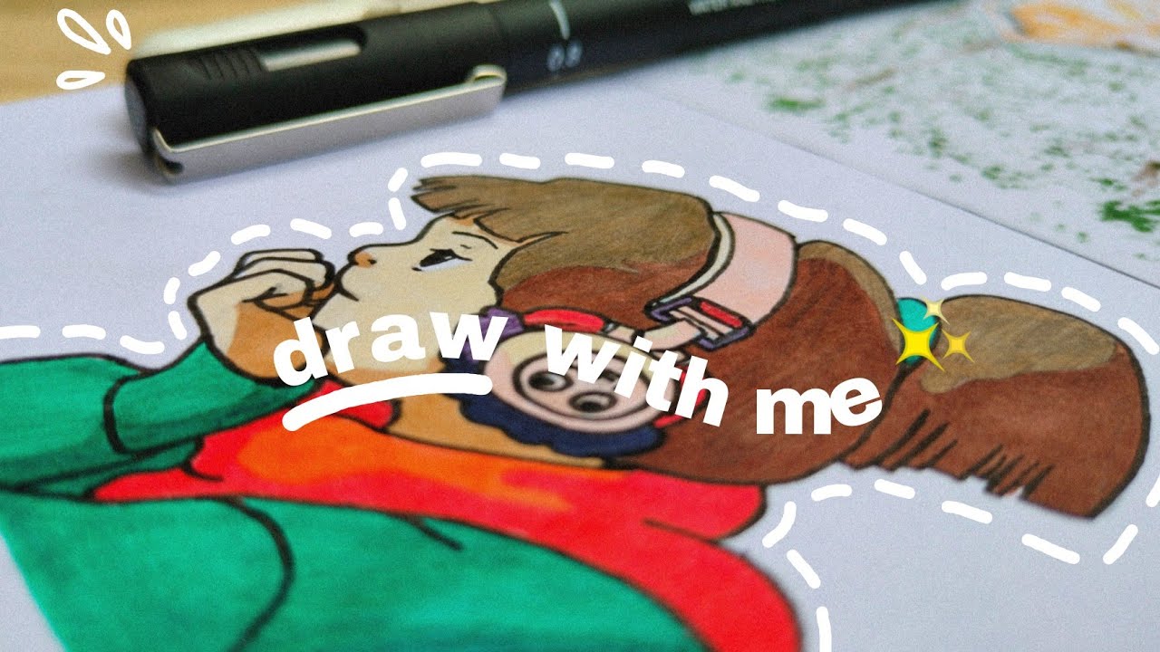 *easy* 🎧 drawing lofi girl wearing a headset🦋 x markers // chill - YouTube