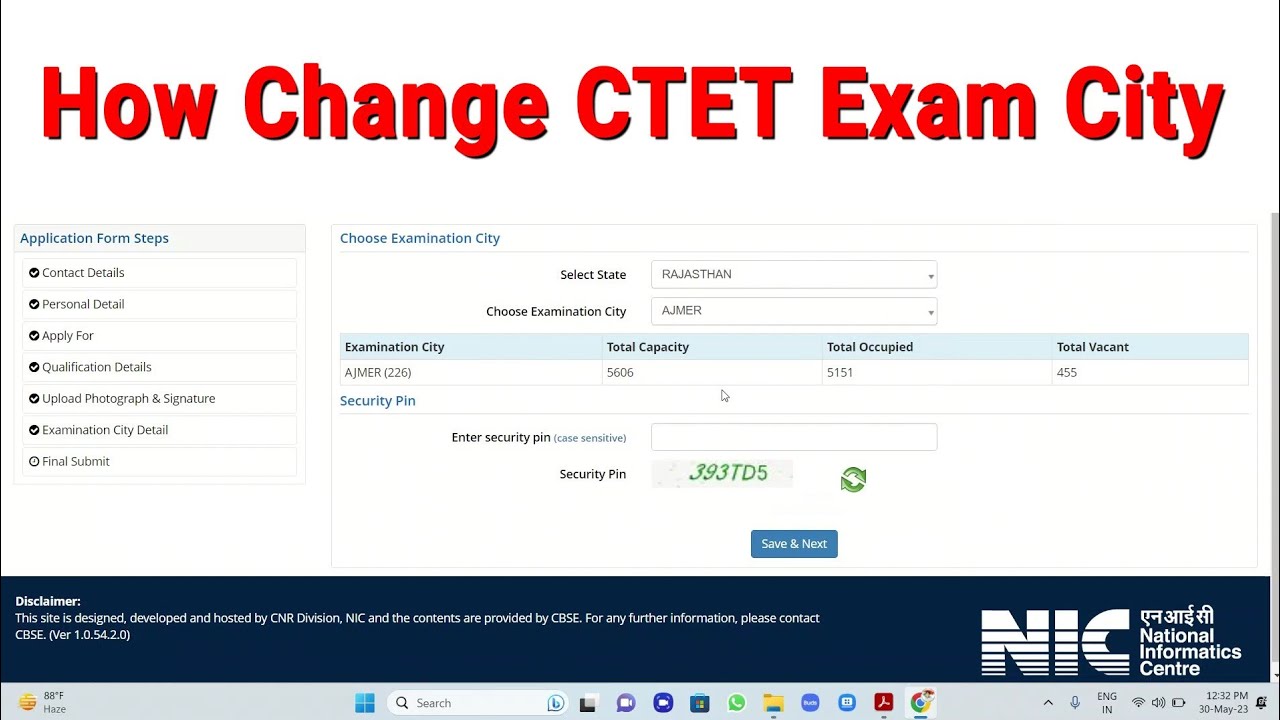 How change CTET Centre online #ctet - YouTube