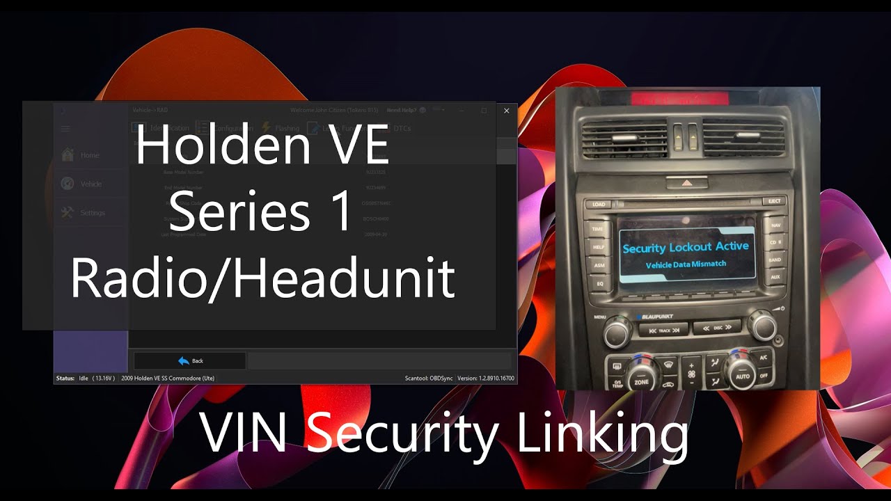 How to VIN Security Link a Holden VE Commodore Series 1 Radio - YouTube