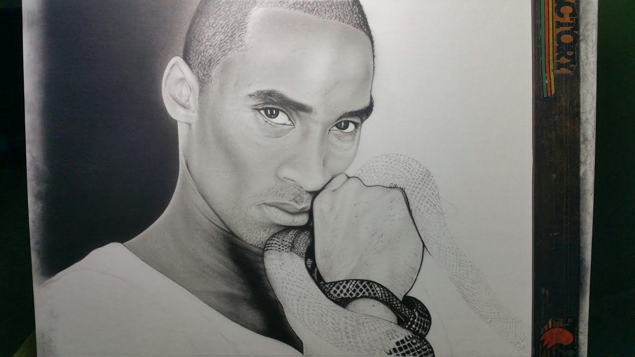 LIVE STREAMING PORTRAIT DRAWING (KOBE BRYANT) PENCIL DRAWING - YouTube