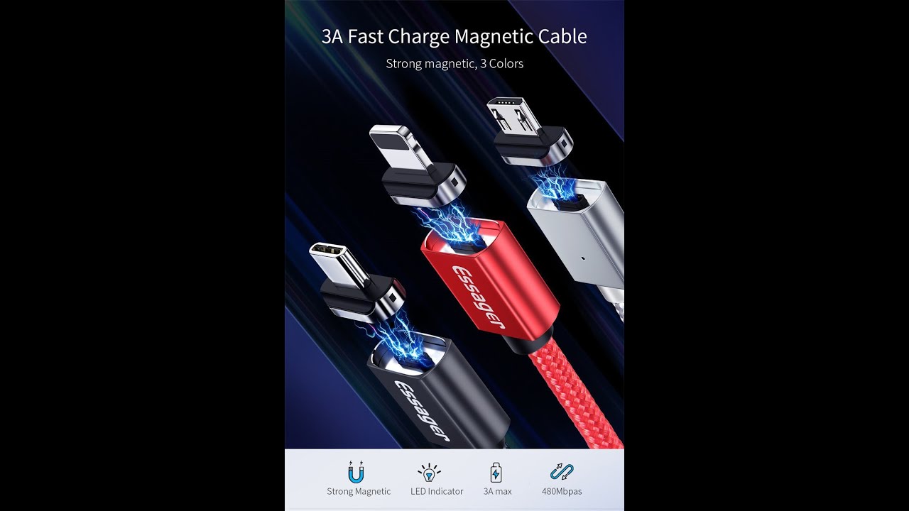 Buy Essager Magnetic Micro USB Cable For iPhone Samsung Fast Charging ...