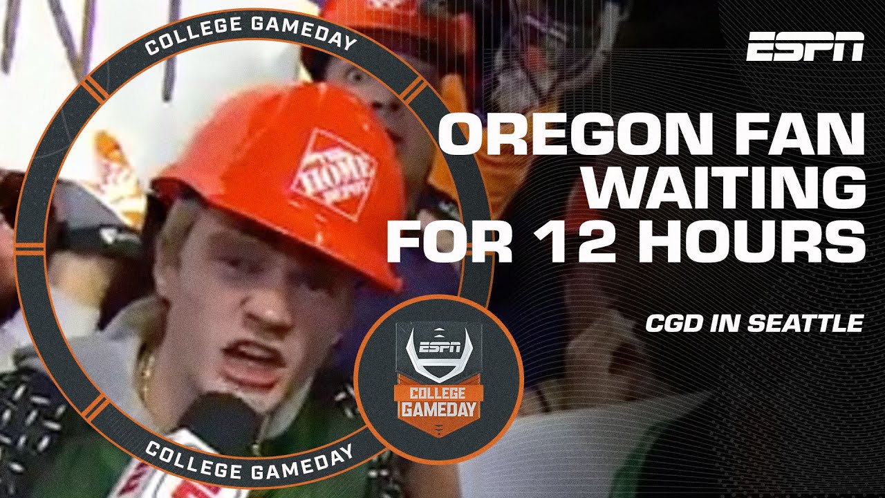 Oregon fan waiting outside OVER 12 HOURS for College GameDay 🤯 | ESPN ...