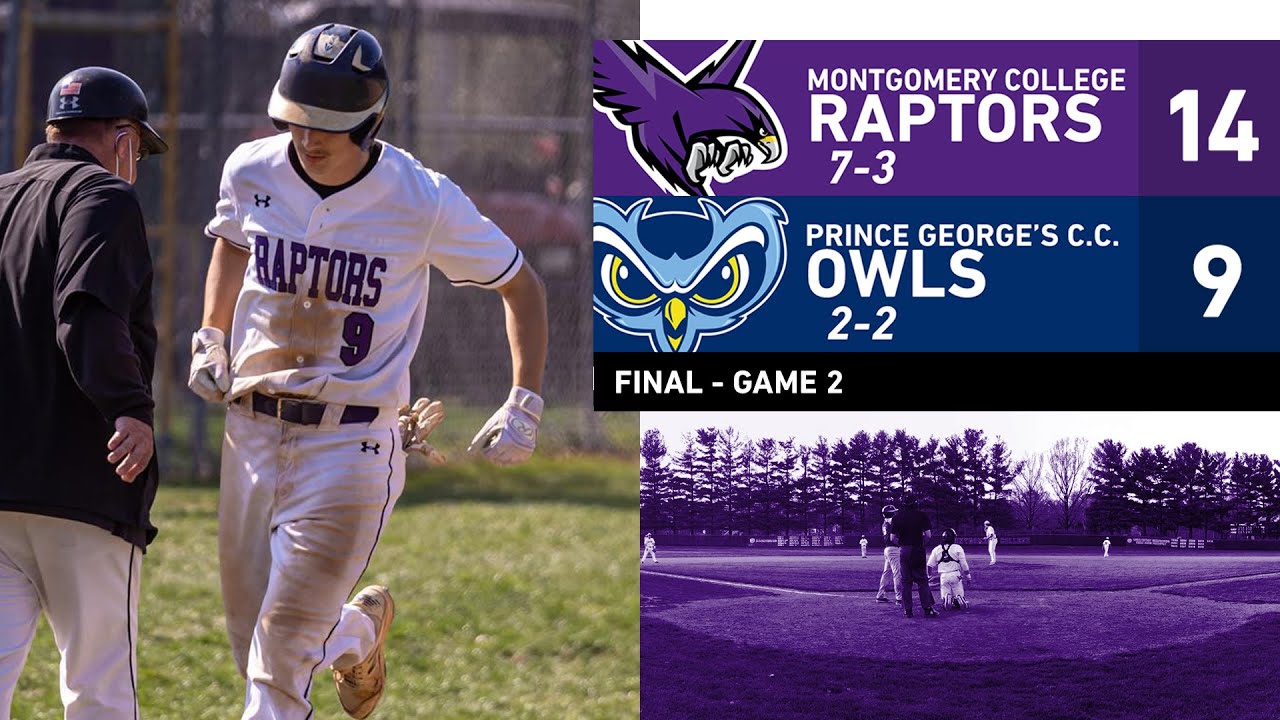 Highlights: Montgomery College Raptors Baseball vs. Prince George's ...