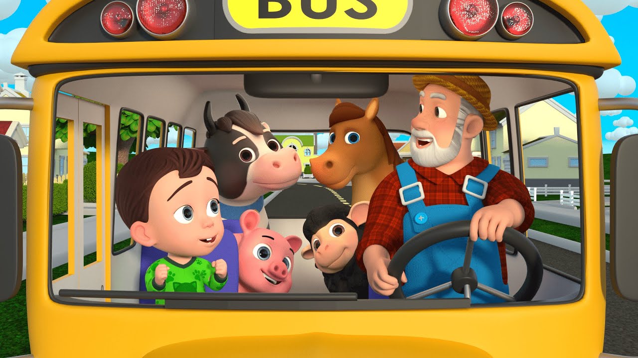 Wheels On The Bus | Farm Animals Learning and MORE NEW Educational ...