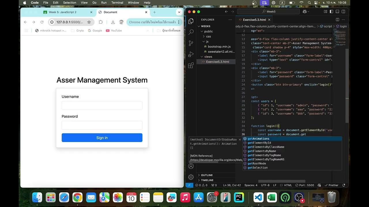 6631501006_Exercise5.3 week5 / 1501312 Web Application Development - YouTube