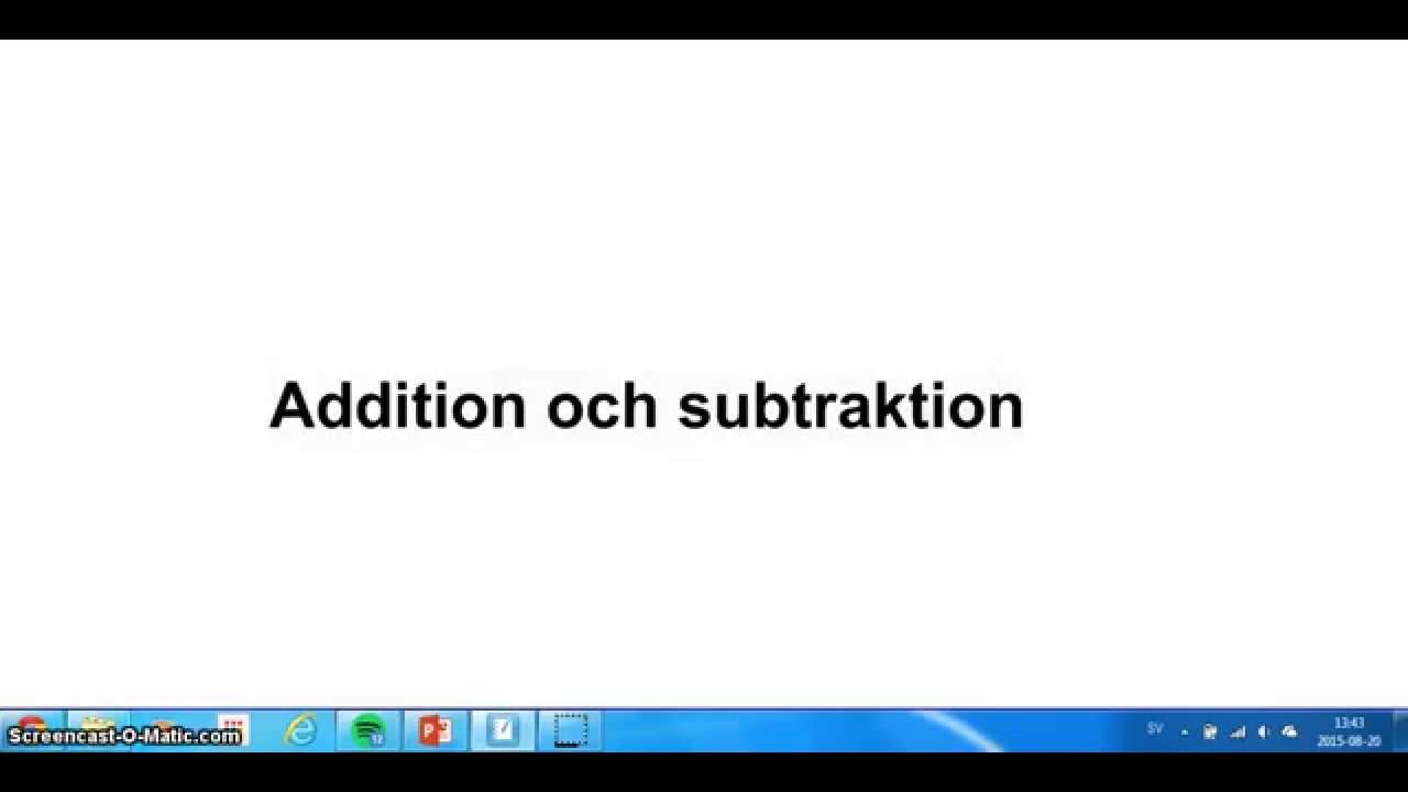 Addition och subtraktion - YouTube