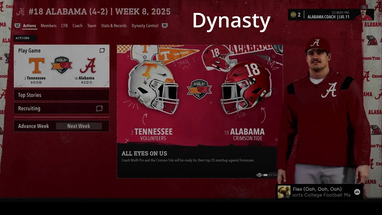College Football 26 Dynasty Alabama vs Tennessee Week 8 - YouTube