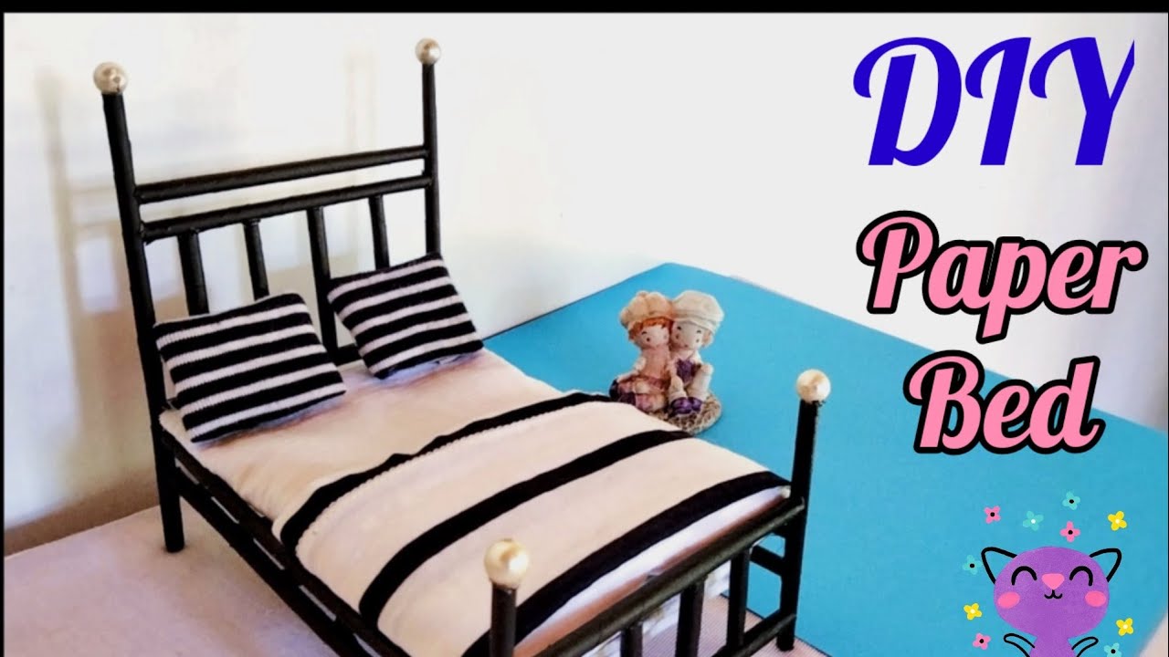 How to make paper Bed | Doll Bed making video using Newspaper |DIY Doll ...