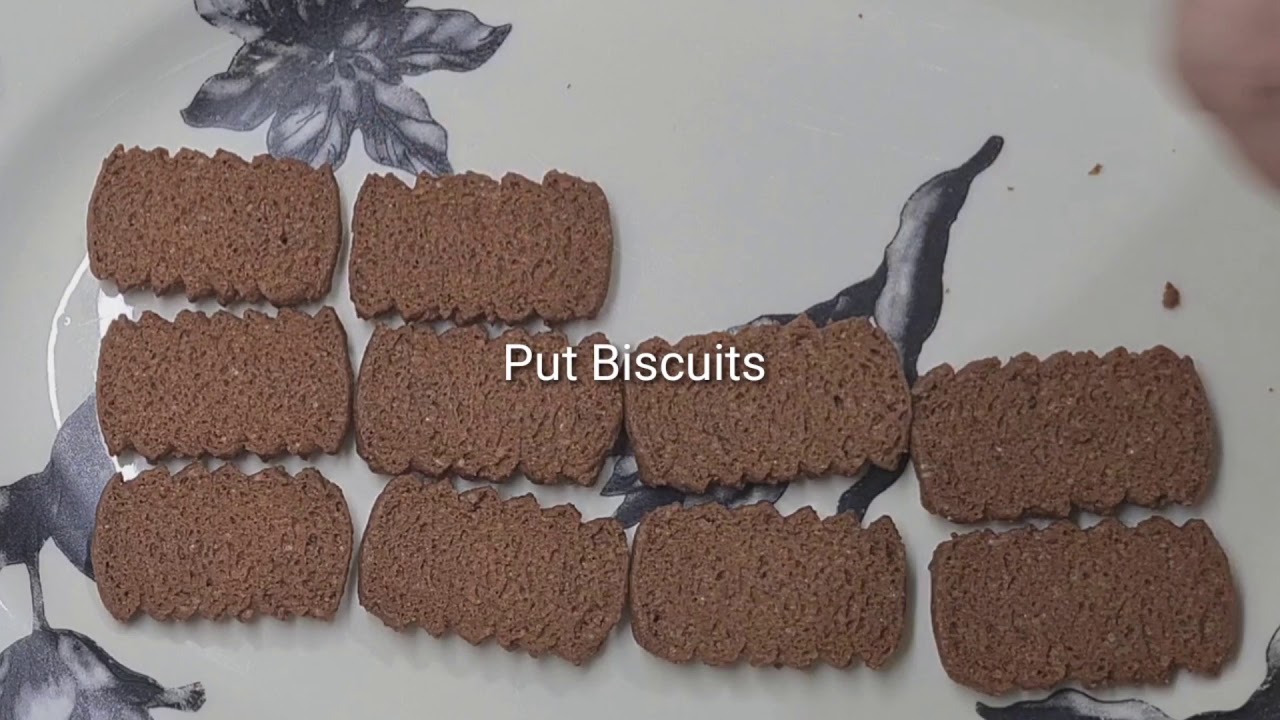 Biscuit Jelly Custard Cake Recipe (No Bake) - YouTube