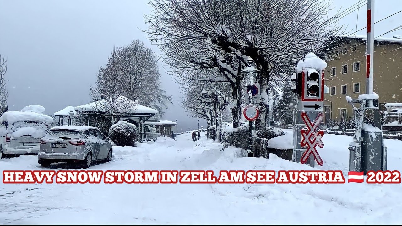 heavy snow storm in zell am see austria 🇦🇹 1st February 2022 4K - YouTube