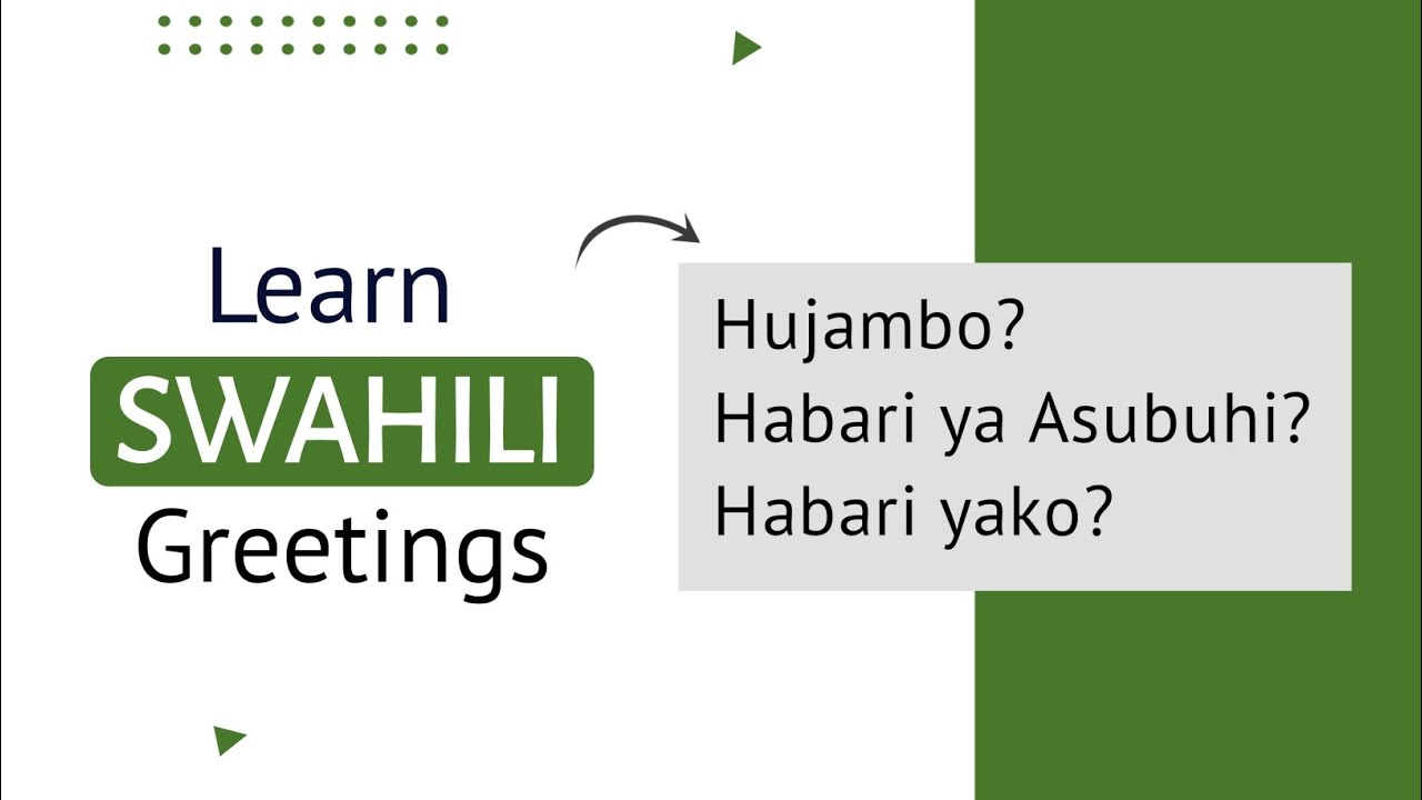 Swahili Greetings | Beginner Swahili Tutorials | Swahili Tutorials ...