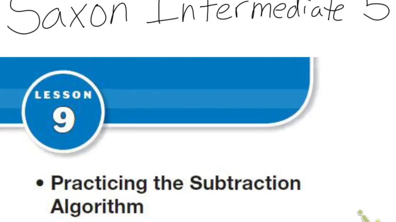 Saxon Math Int. 5 Lesson 9 - YouTube