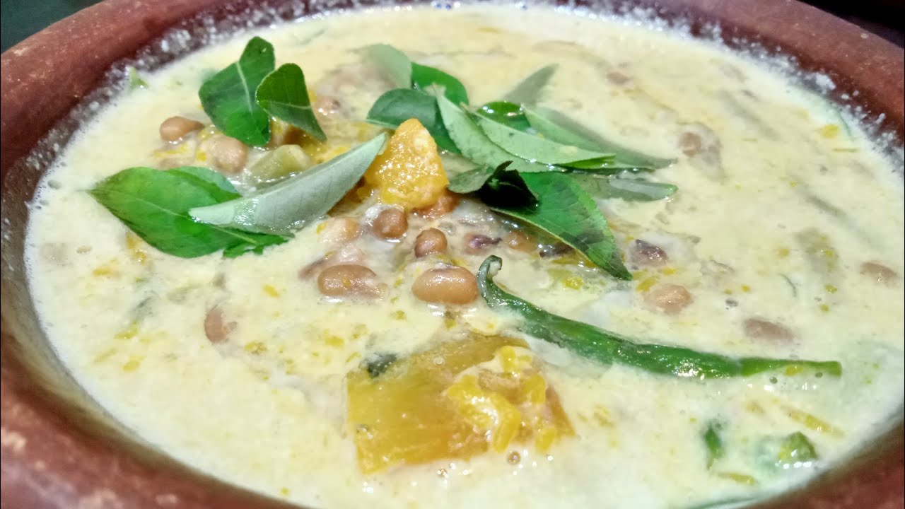 മത്തങ്ങ പയർ ഓലൻ |How to make pumpkin olan | vishu special|#easyrecipe # ...