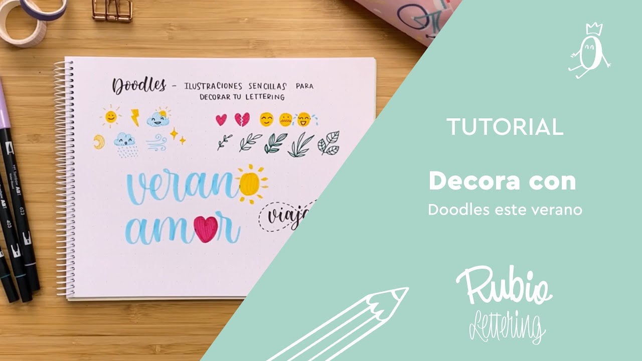 Tutorial Reto de lettering – Decora con doodles | RUBIO Lettering - YouTube