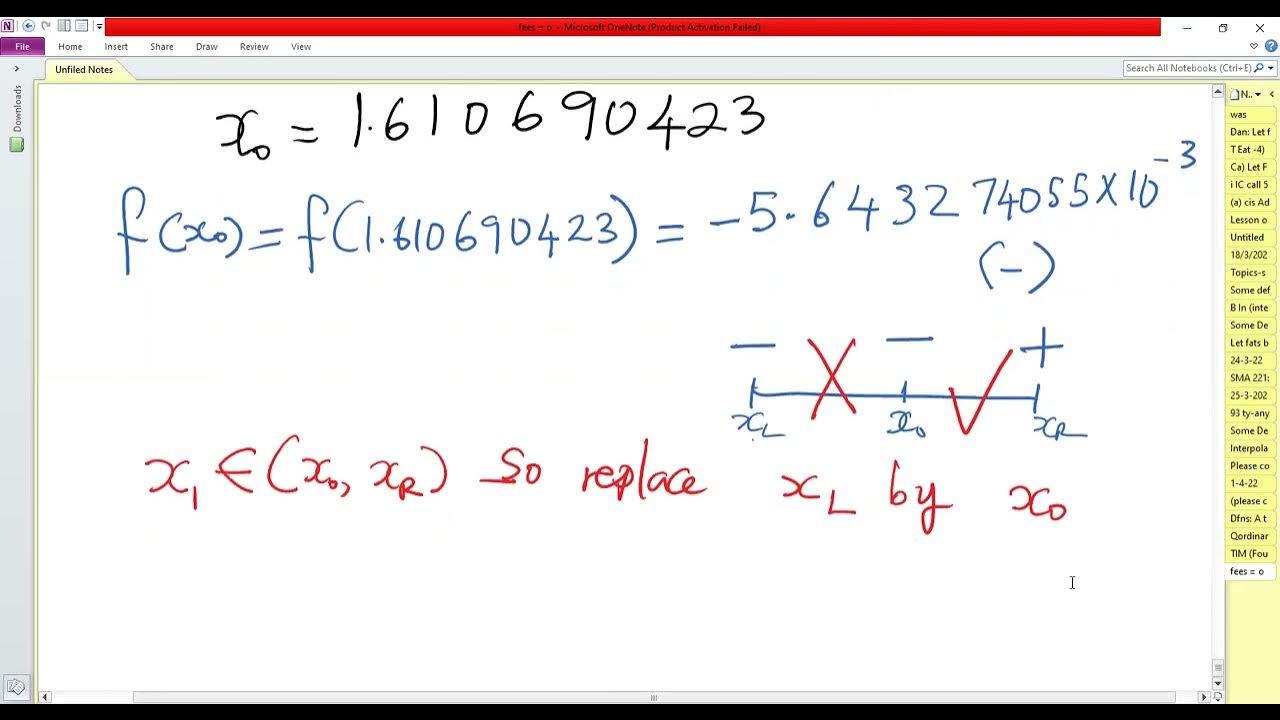 Solving Non-linear Equation f(x)=0 Part 5 of 11 (The Regula-Falsi Method Example) - YouTube