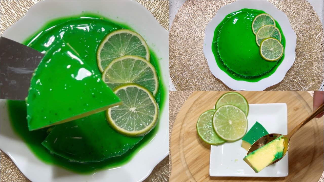 Green Caramel Pudding and Surprise Everyone! Green Pudding | Delicious ...