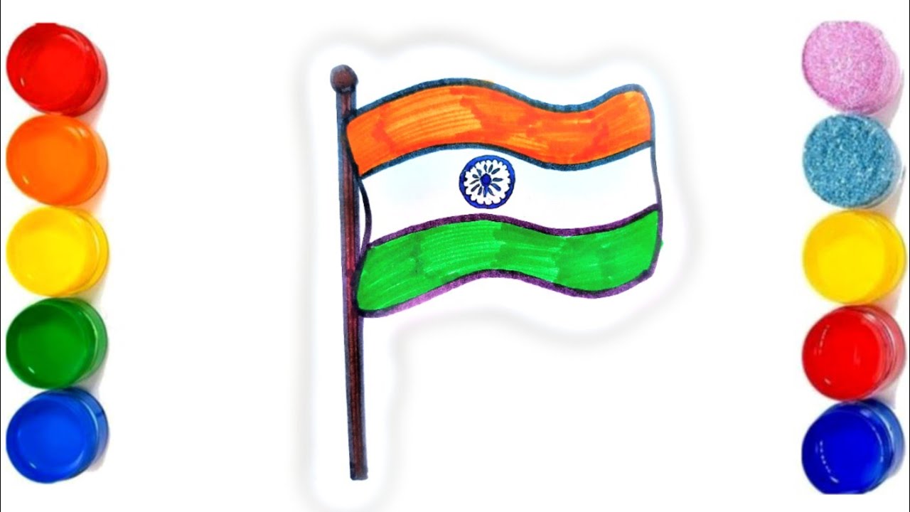 How to Draw Flag of India for Kids and Toddlers-Step by Step - YouTube