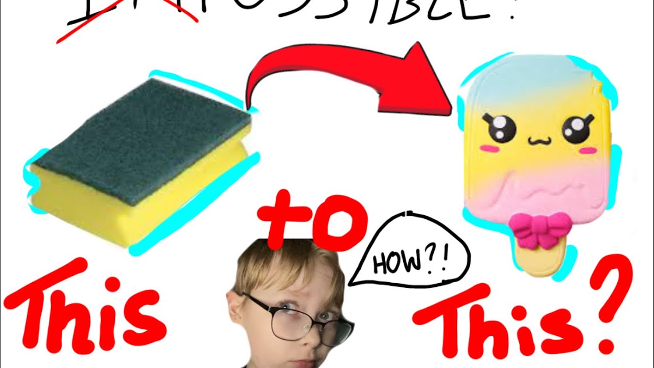 Making a squishy from a SPONGE (how) - YouTube