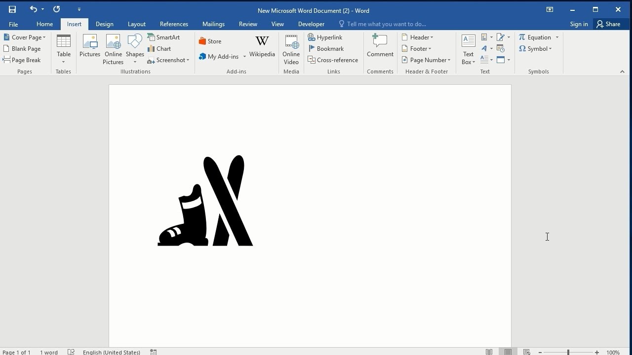 How to insert Ski and Ski Boot symbol in word - YouTube