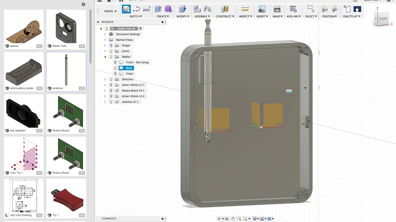 Fusion 360 Radio Tutorial - Part 3 - YouTube