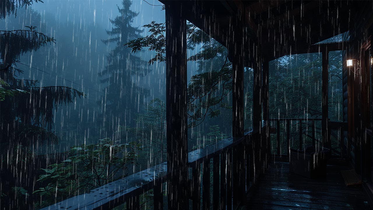 Thunderstorm Rain Sounds for Sleeping on Cabin Porch at Night | Relieve ...