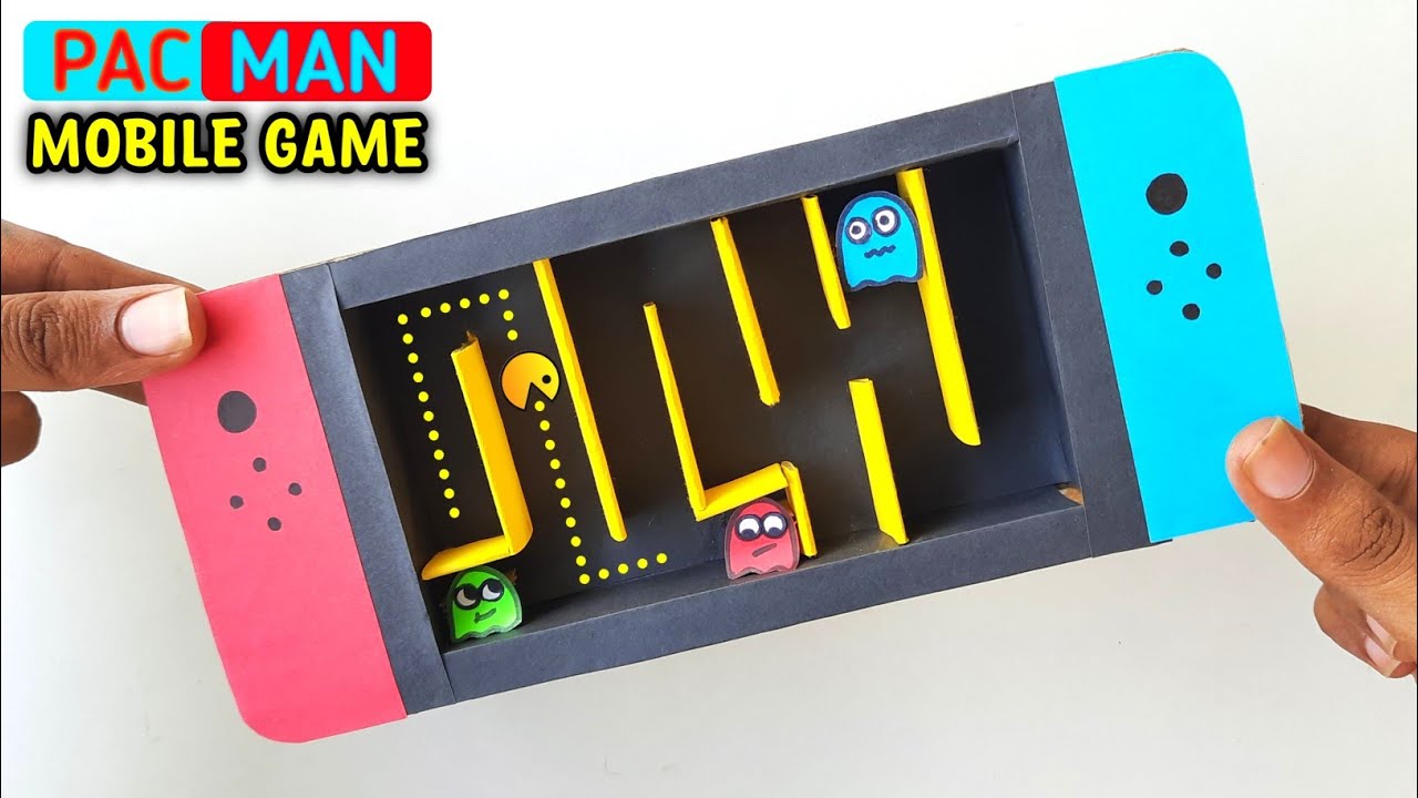 Homemade PacMan Game | how to make amazing mobile toy from cardboard ...