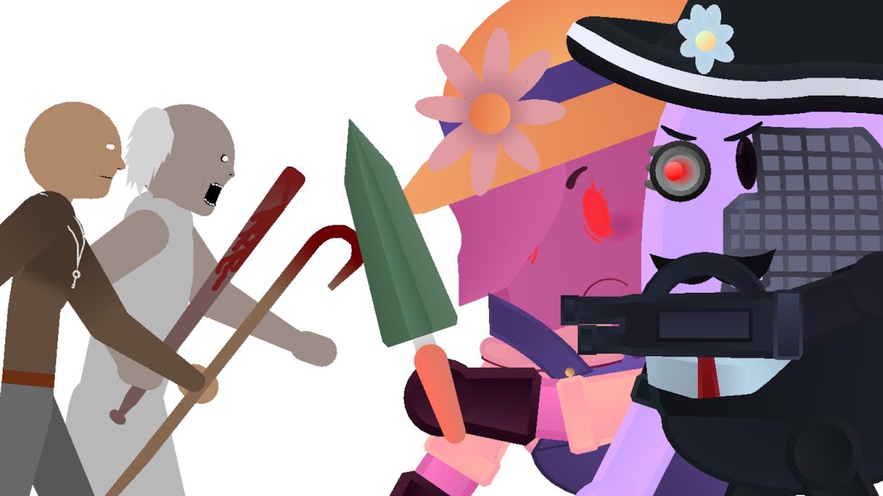 Sticknodes Piggy/ DVloper| Mr P and Mrs P VS Granny and Grandpa (Piggy and DVloper VS/Fight ...