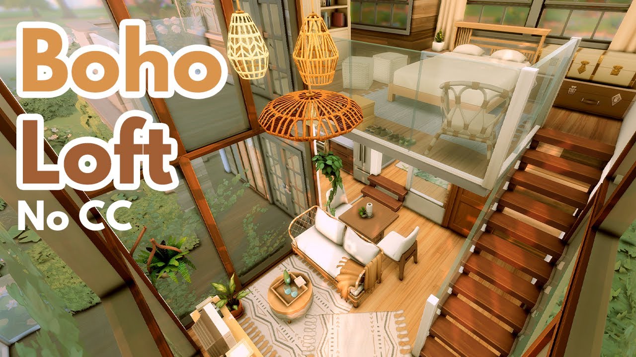 Boho Loft l The Sims 4 Speed Build: No CC - YouTube