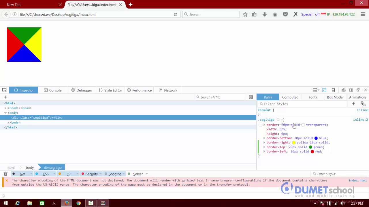Cara Mudah Membuat Segitiga dengan HTML dan CSS - YouTube