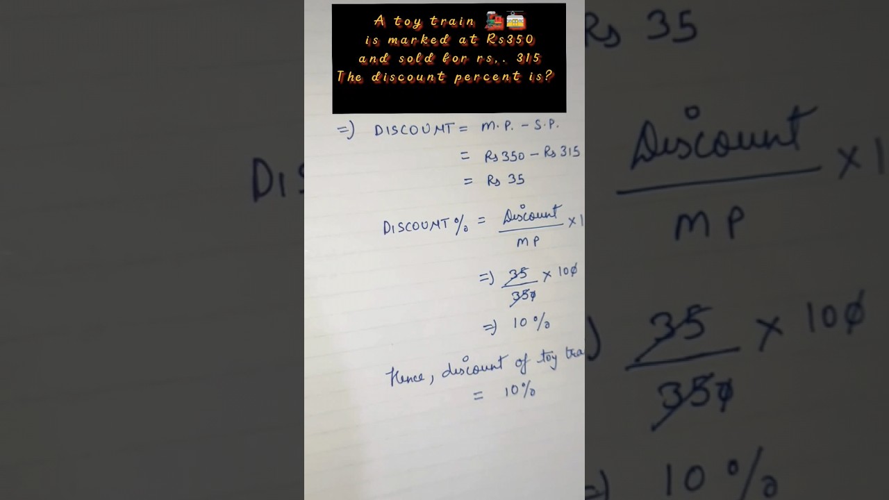 Profit and loss discount question | #shorts #maths #shortsvideo #maths ...