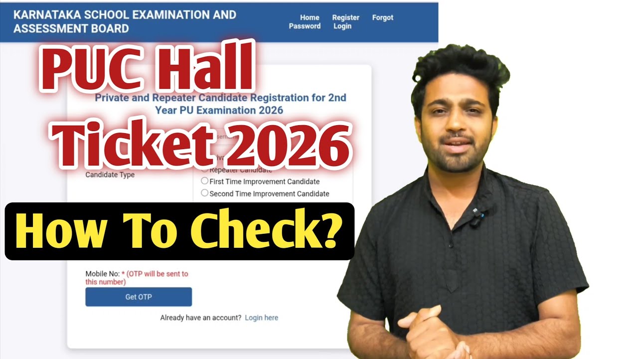 BIG NEWS - How to Check 2nd PUC Hall Ticket 2026 ? | 2nd PUC Exam 2026 ...