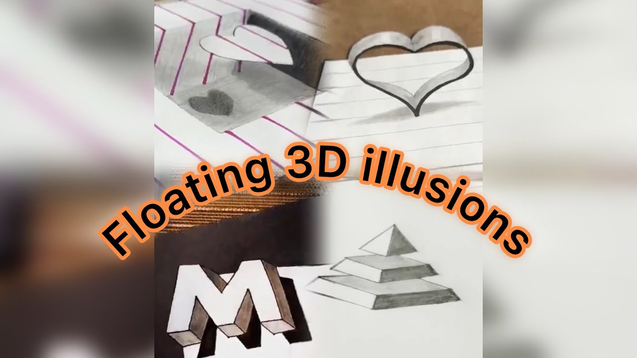 Floating 3D illusion art Compilation #simpledrawing #3dillusion # ...