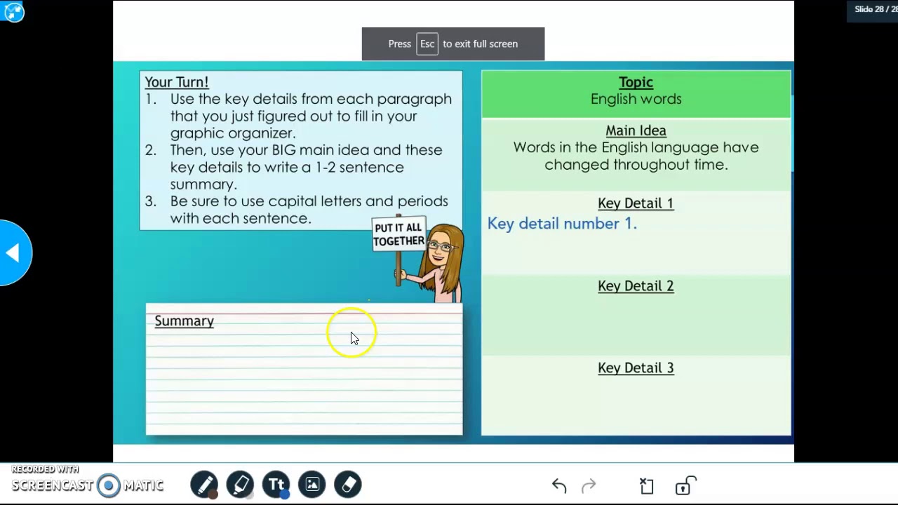 Modeling how to type on Nearpod Draw It Slide - YouTube