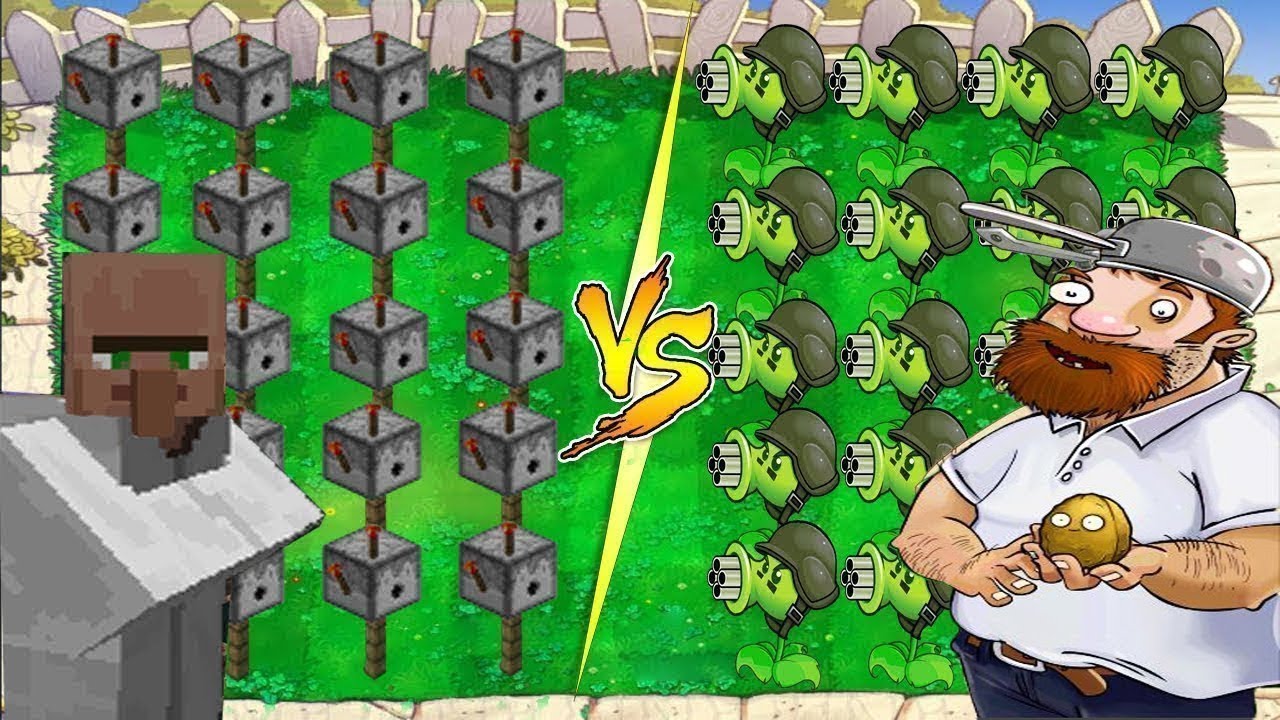 Gatling Pea Minecraft vs Gatling Pea PvZ - Plants vs Zombies - YouTube