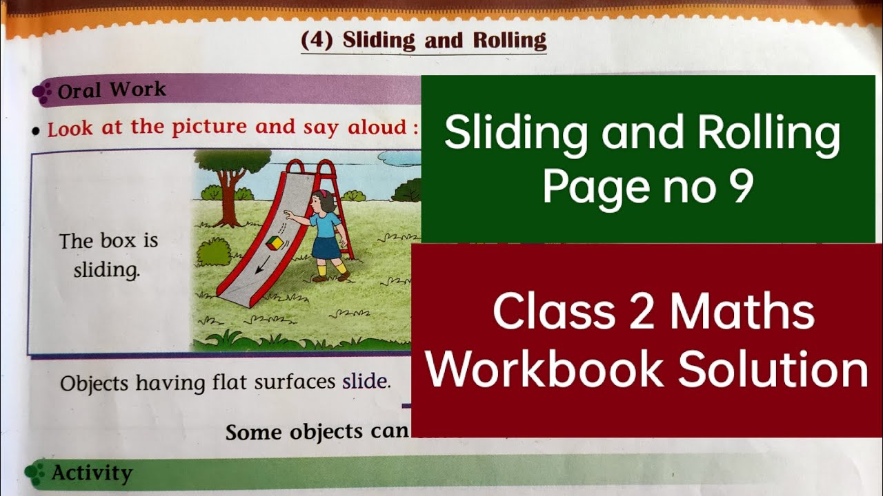 Sliding and Rolling | Class 2 Maths Workbook | Page no 9 | - YouTube