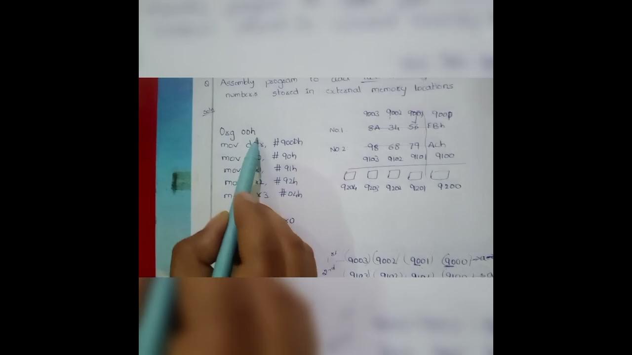 8051 microcontroller -assembly program-addition of two multibyte numbers - YouTube