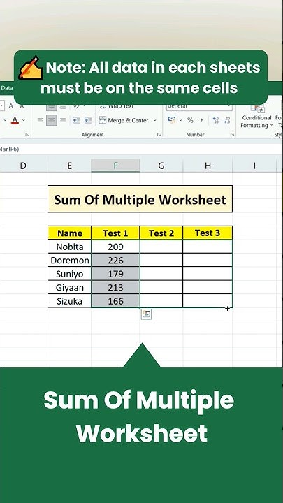 Multi-Worksheet Sum: Excel Shortcut for Easy Data🧮💡 #ExcelTips #Excelshorts - YouTube