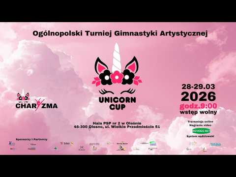 ZAPRASZAMY  28-29.03.2026 OLESNO - UNICORN CUP 2026 - OGÓLNOPOLSKI TURNIEJ GIMNASTYKI ARTYSTYCZNEJ
