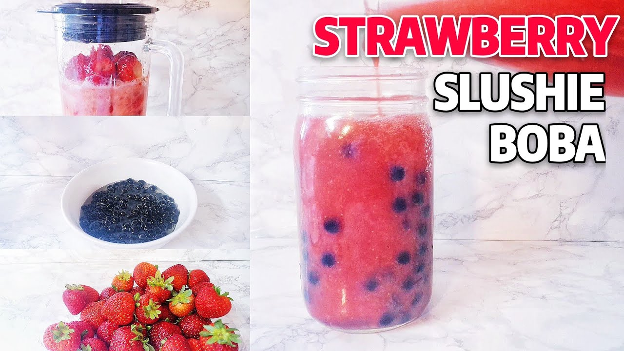 Strawberry Slushie Boba Recipe | Sarah Kim ASMR - YouTube
