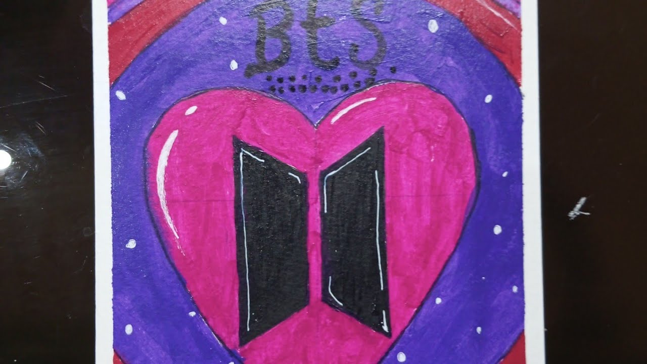 how to draw BTS logo drawing with acrylic paint. ||VC art studio # ...