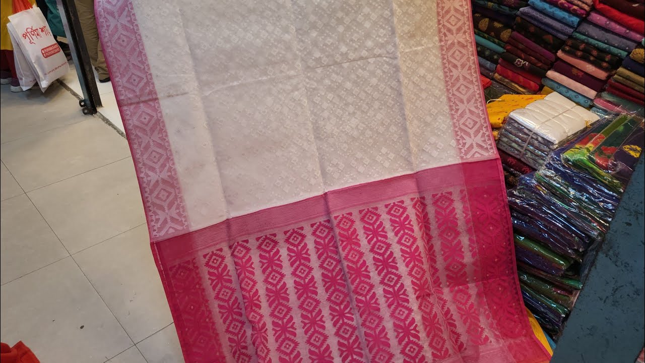 original Indian jamdani saree collection - YouTube