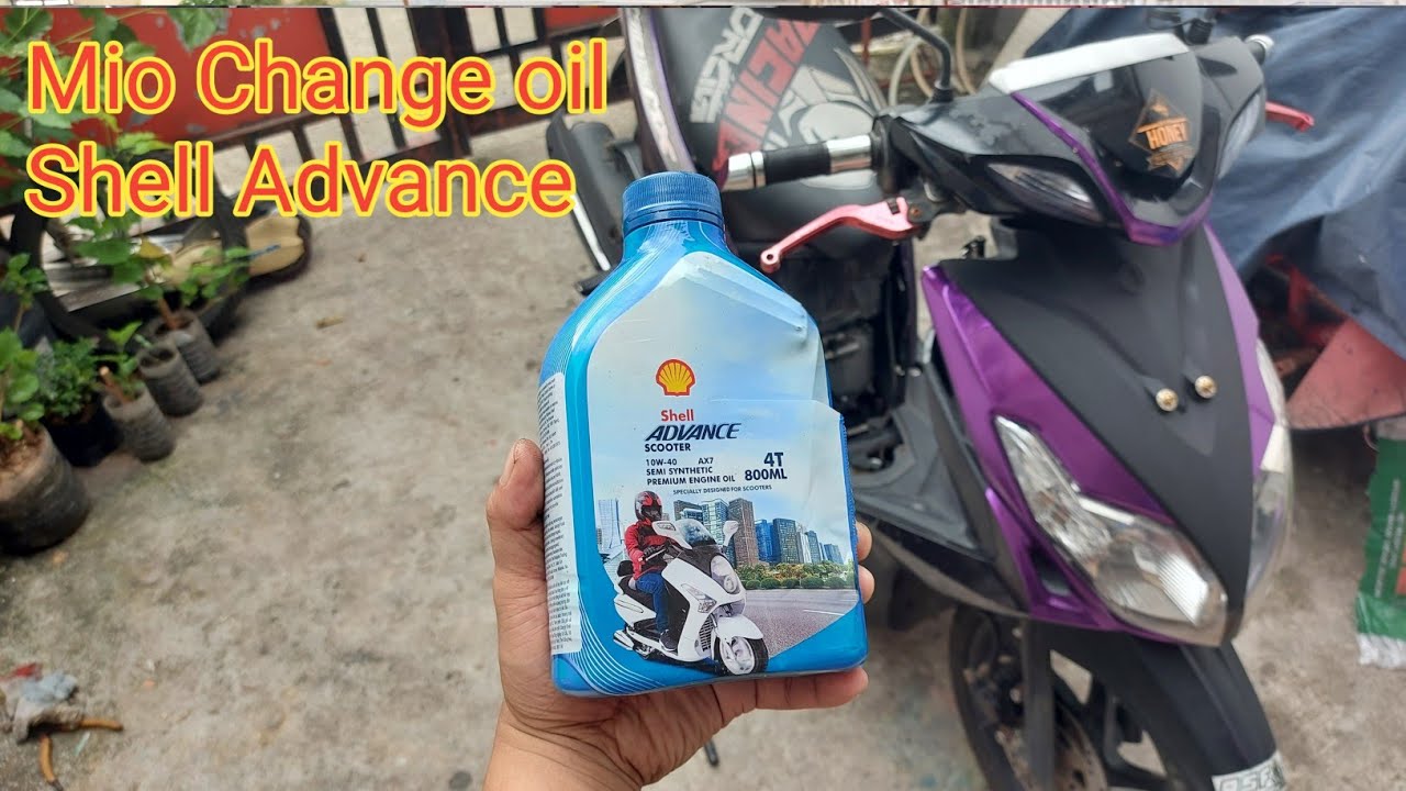 Change oil mio scooters shell advance - YouTube