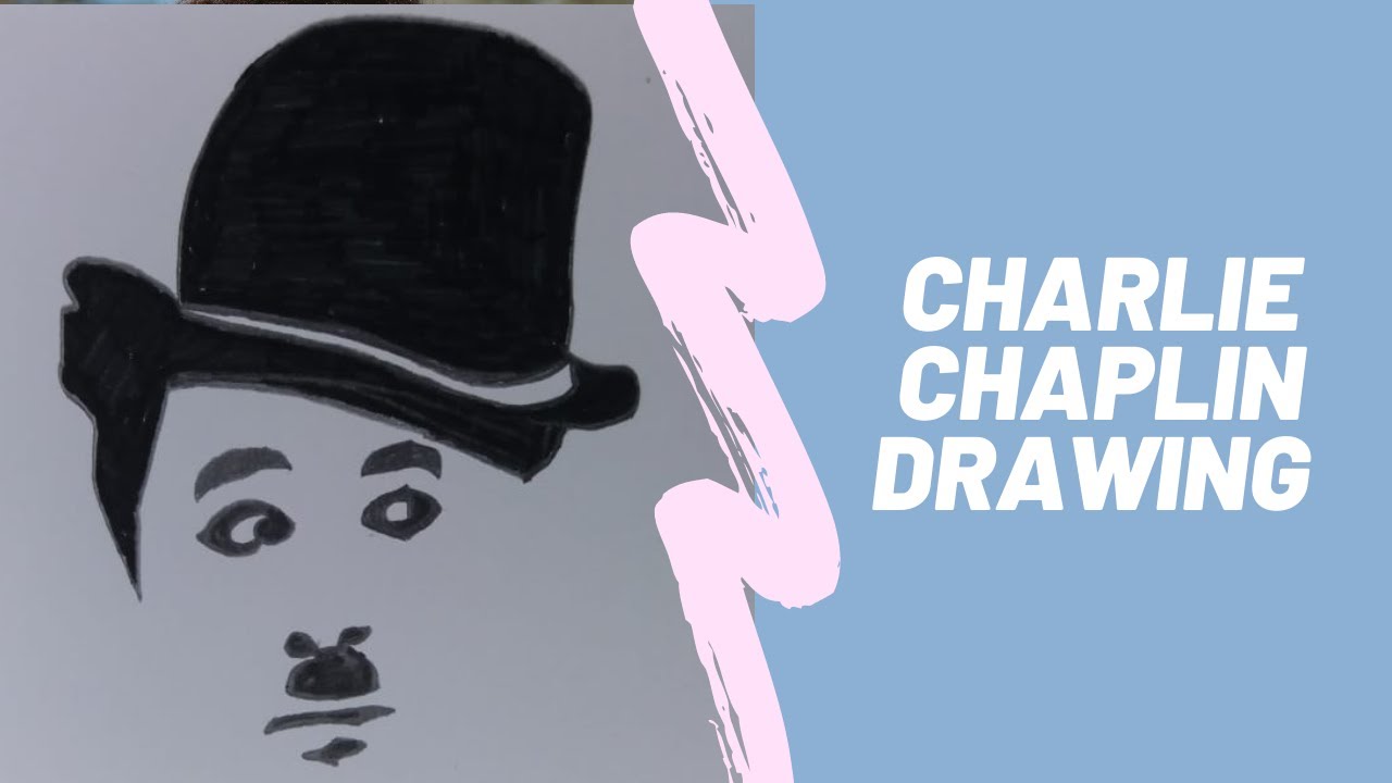 Charlie Chaplin drawing | Black and white sketch Of Charlie Chaplin In ...