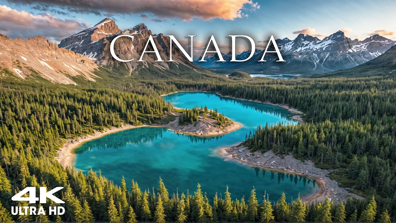 FLYING OVER CANADA 4K | Stunning Drone Views & Relaxing Piano Escape ...