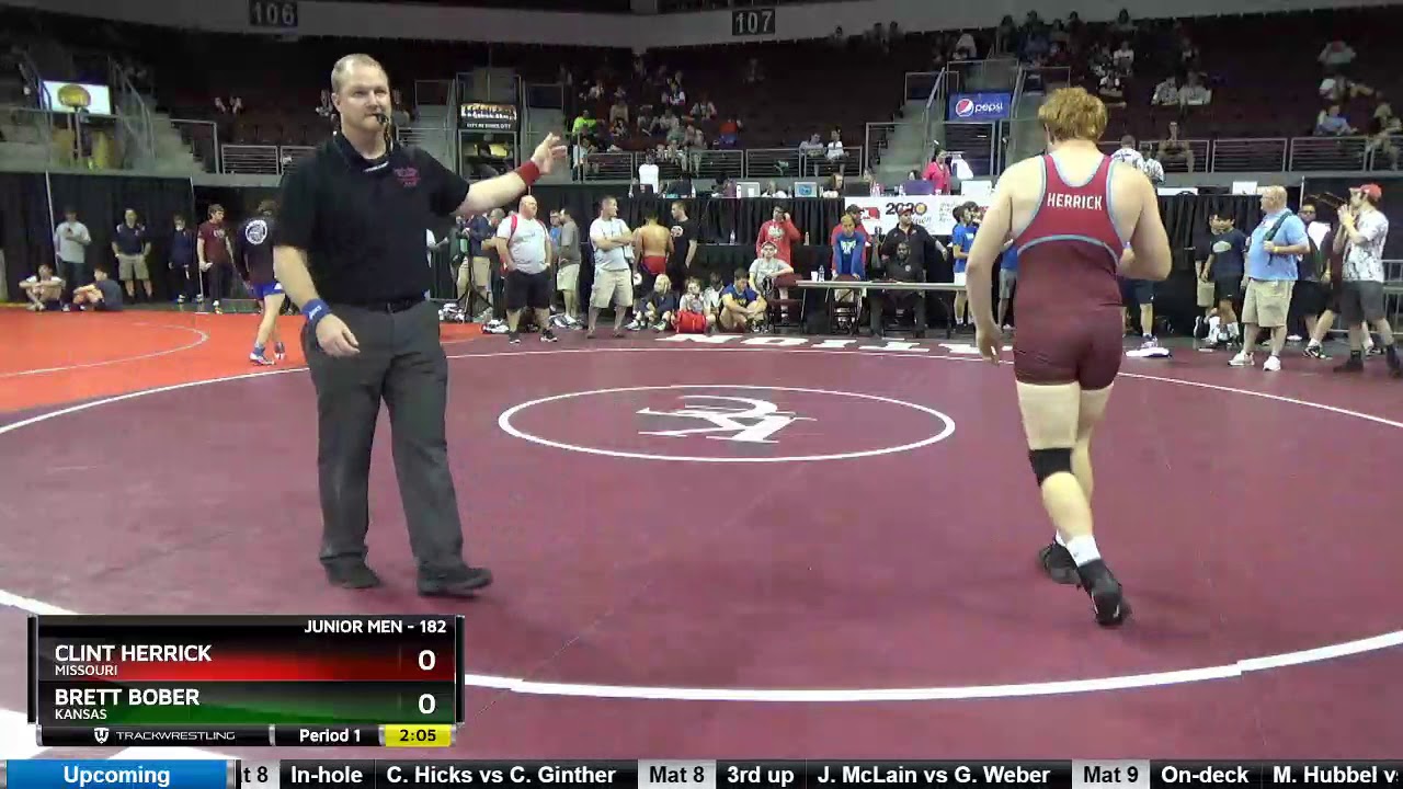 Junior Men 182 Clint Herrick Missouri Vs Brett Bober Kansas - YouTube