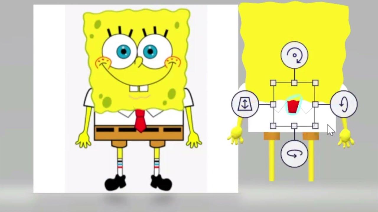 Paint 3D | How to Draw Spongebob Squarepants (Intermediate) - YouTube