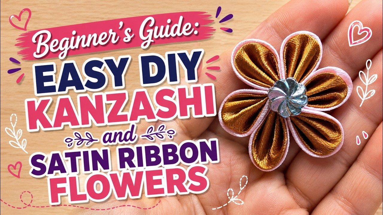 Beginner's Guide: Easy DIY Kanzashi and Satin Ribbon Flowers - YouTube