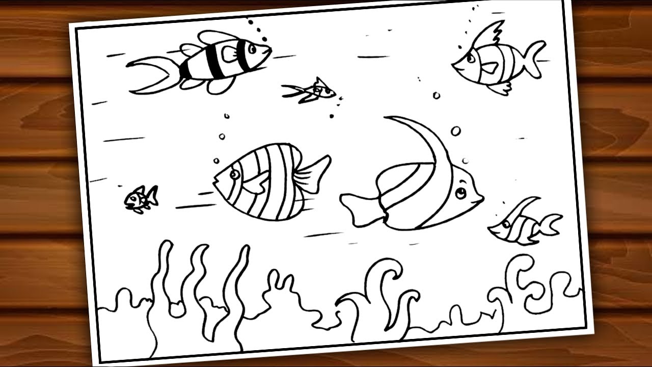 How to draw fish aquarium| Easy fish tank drawing| Aquarium drawing for ...