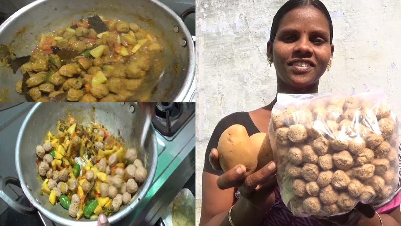 Soya Chunks Curry Recipe ~ Meal Maker Curry Home Style, protein Rich ...